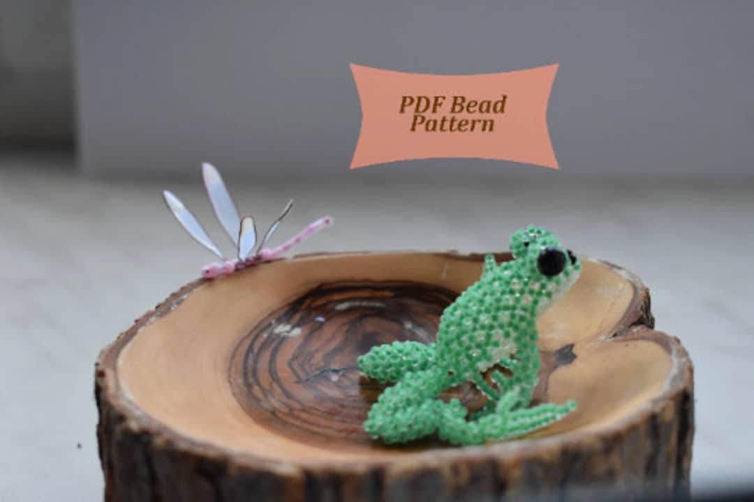 Green Beaded Frog, Beading Instructions for Beginners, Beading ...
