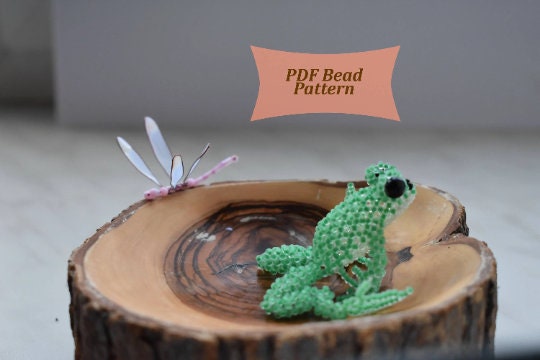 Green Beaded Frog, Beading Instructions for Beginners, Beading ...