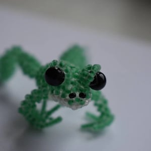 Green Beaded Frog, Beading Instructions for Beginners, Beading ...