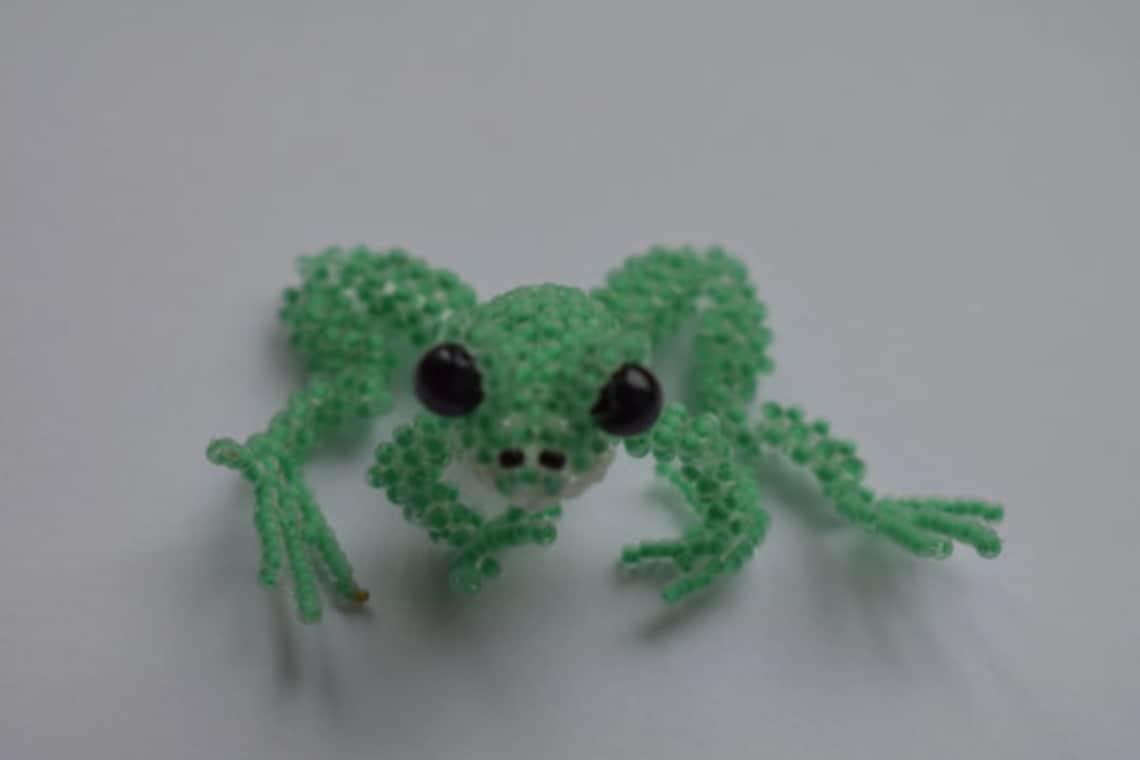 Green Beaded Frog Beading Instructions for Beginners Beading - Etsy