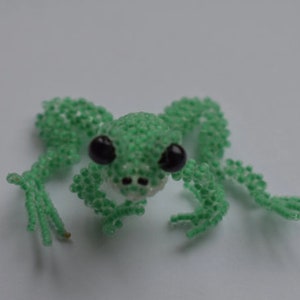 Green Beaded Frog, Beading Instructions for Beginners, Beading ...
