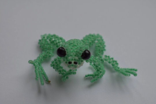 Green Beaded Frog, Beading Instructions for Beginners, Beading ...