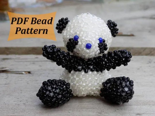 3d Bead Patterns Panda. Beading Tutorials, Amigurumi Doll Pattern. How ...