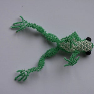 Green Beaded Frog, Beading Instructions for Beginners, Beading ...