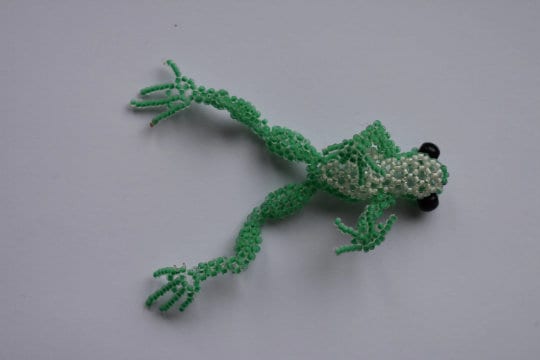 Green Beaded Frog, Beading Instructions for Beginners, Beading ...