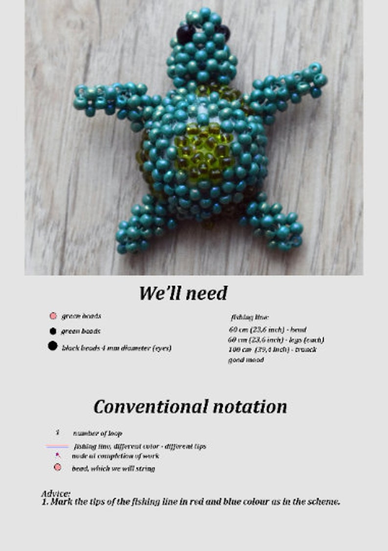 Beading Pattern Turtle. Easy Beading Tutorial. How to Make Beaded ...