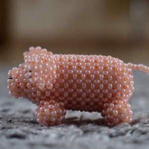 Cute Beaded Pig. You Can Do It With My Clear Easy Pattern. Pig Figurine ...
