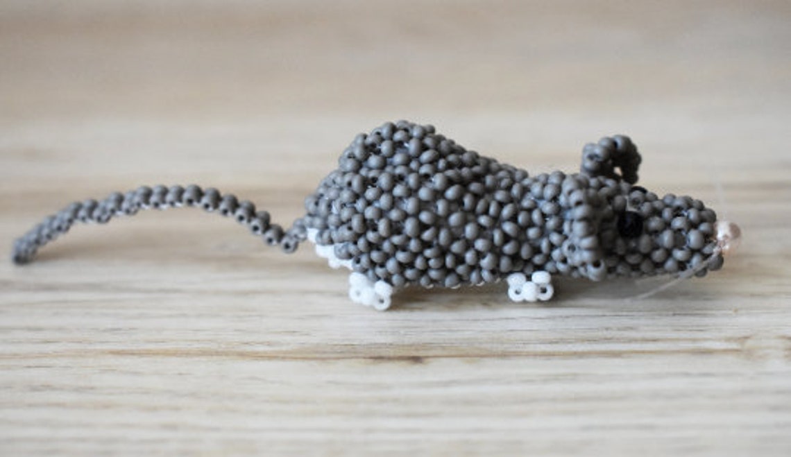 Bead Tutorial Rat. How to Weave Beads Rat Pdf Pattern. Beaded Animal ...
