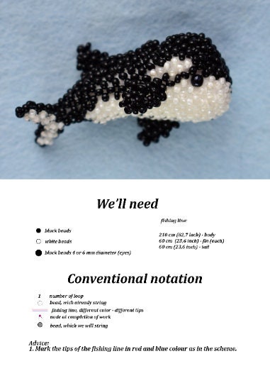 Killer Whale Pattern, 3d Beading Pattern, Sea Pattern, Killer Whale ...