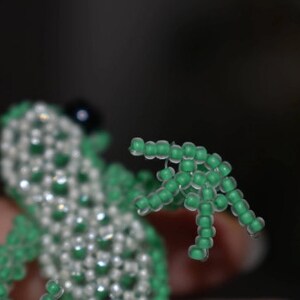 Green Beaded Frog, Beading Instructions for Beginners, Beading ...