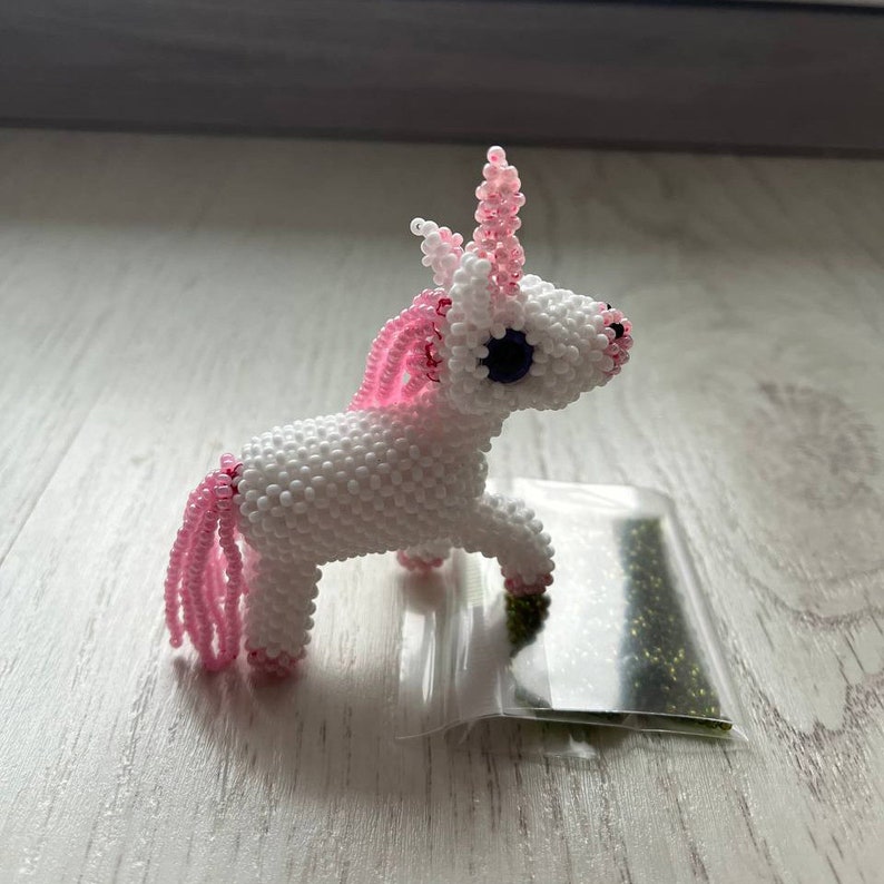 Beading Tutorial Unicorn. How to Make Unicorn Pdf Pattern. Beaded Patterns of Beaded Keychain ...