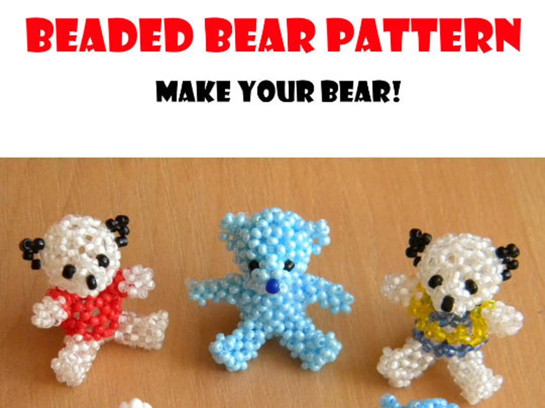 Animal Pattern Pdf, Beaded Bear Pdf, Beaded Teddy Pdf, Beaded Animal Pattern, Beaded Animal ...