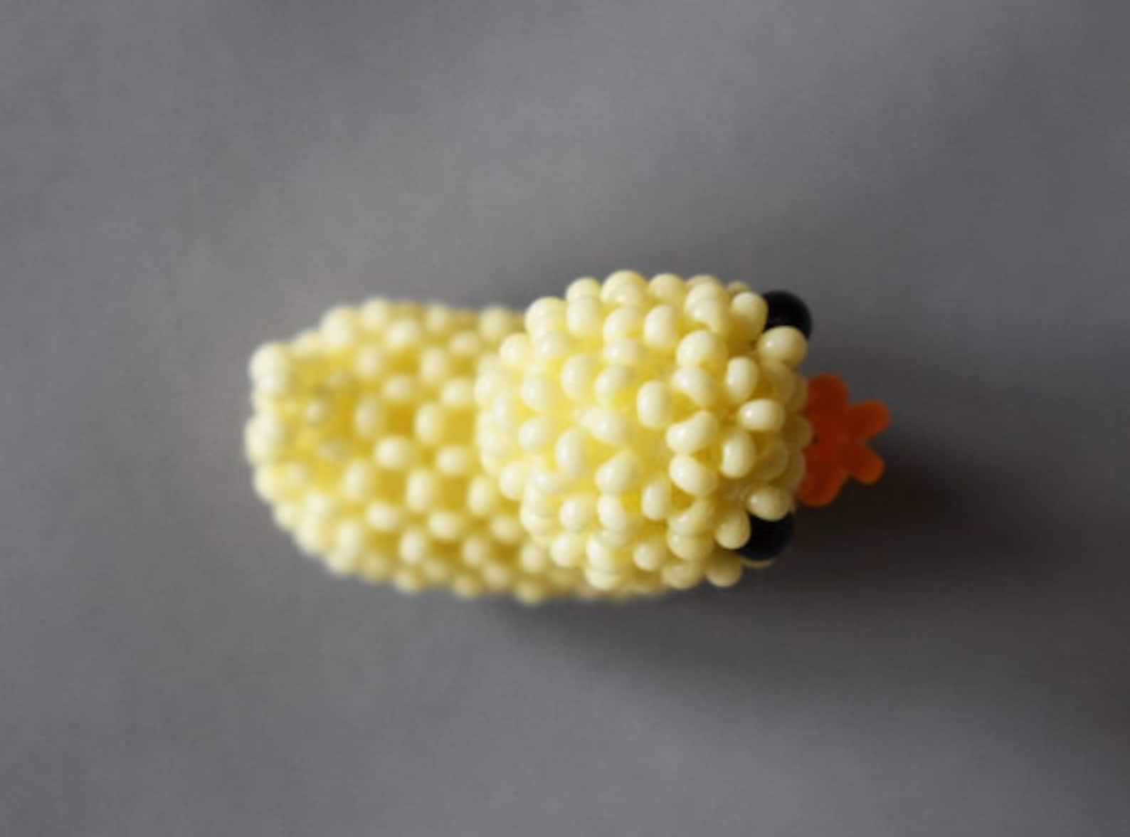 Beaded Yellow Duck Pdf. Beaded Animal Pattern. How to Make Beaded Toy ...