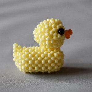 Beaded Yellow Duck Pdf. Beaded Animal Pattern. How to Make Beaded Toy ...