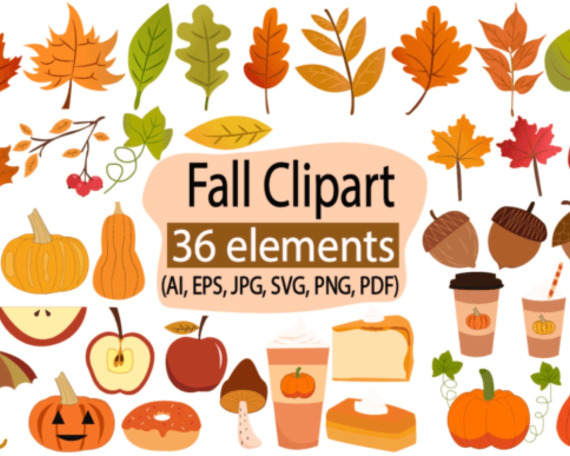 Fall Clip Art Fall Clip Art Art Stickers - Etsy