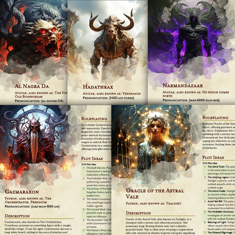 Dnd - Avatars, Deities, and Patrons Ebook - All the Gods, Titans, and ...