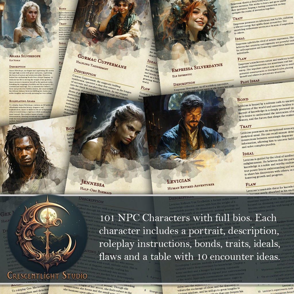 D&D Npcs Ebook (PDF) for Your Fantasy Roleplaying Campaign. Perfect for ...