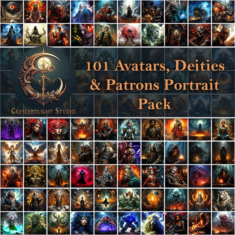 Dnd -101 Avatar, Deities, and Patrons Portrait Pack. Perfect for ...