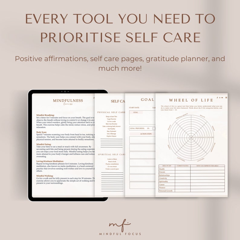 Self Care Planner Self Care Journal Goodnotes Planner iPad Planner ...