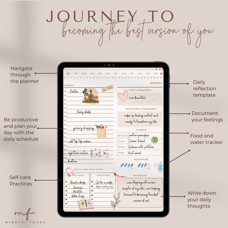 Self Care Planner Self Care Journal Goodnotes Planner iPad Planner ...