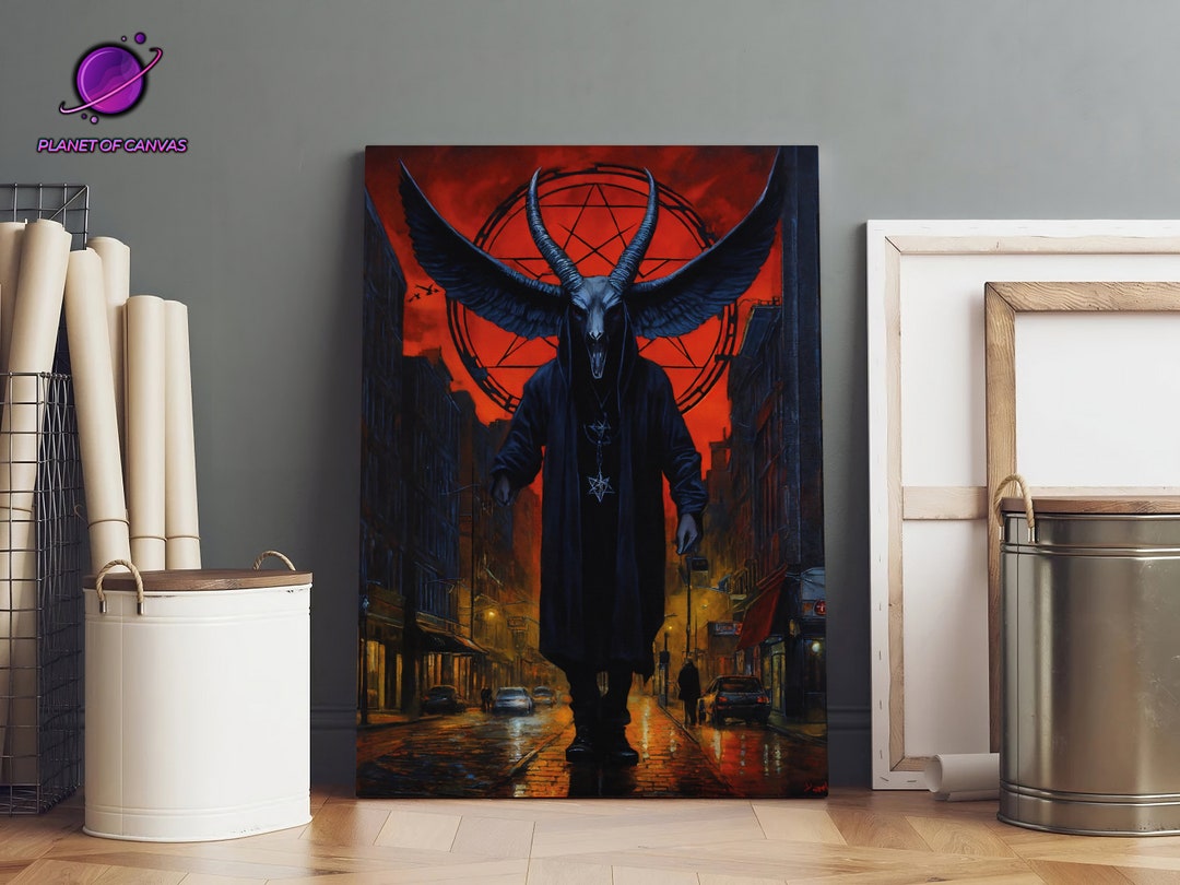 Bloody Goat Wall Art Canvas,devil Wall Art Print, Bloody Goat Canvas ...