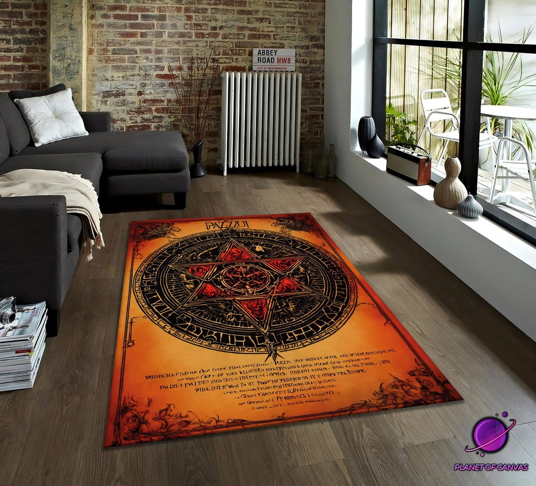 Occult Pentagram Rug | Mystical Magic Circle Carpet | Gothic Witchy ...