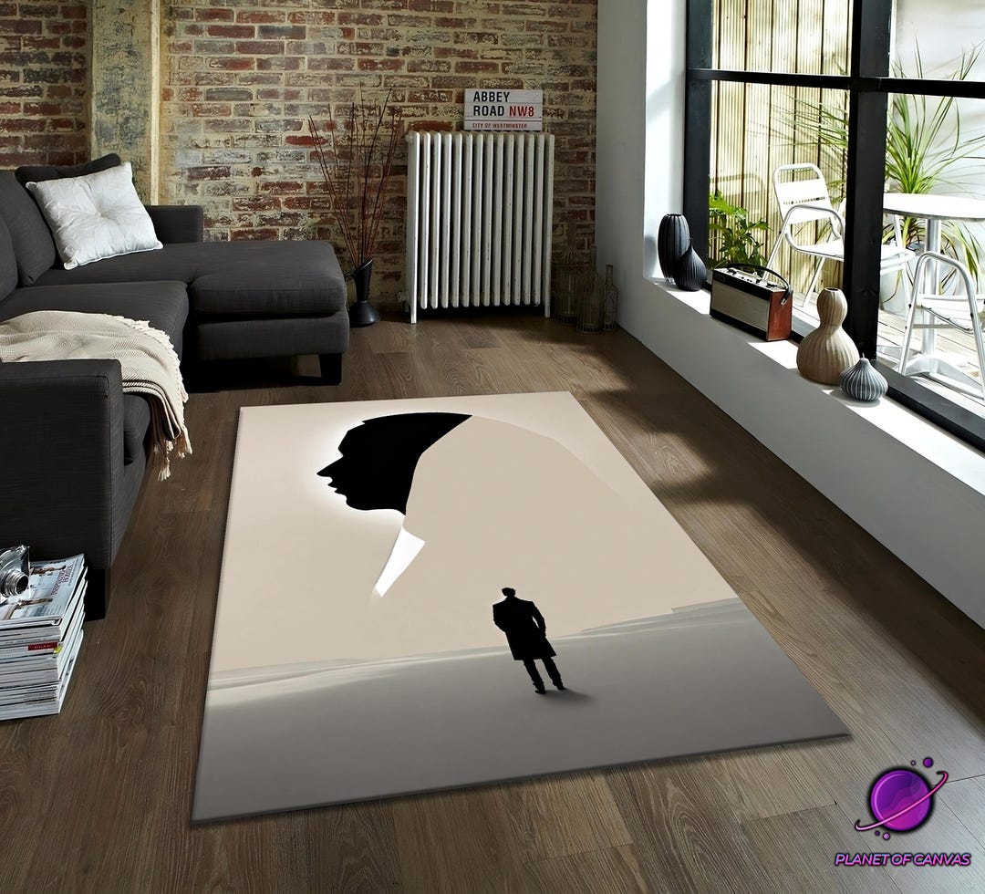 Head Silhouette Rug, Abstract Face Carpet, Minimalist Vector Art ...
