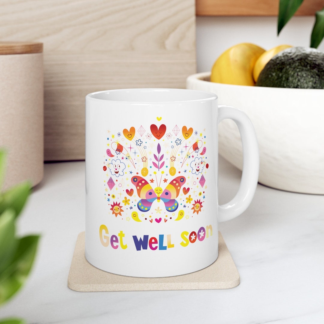 Get Well Butterfly Coffee Mug Get Well Soon Speedy Recovery Mug for ...