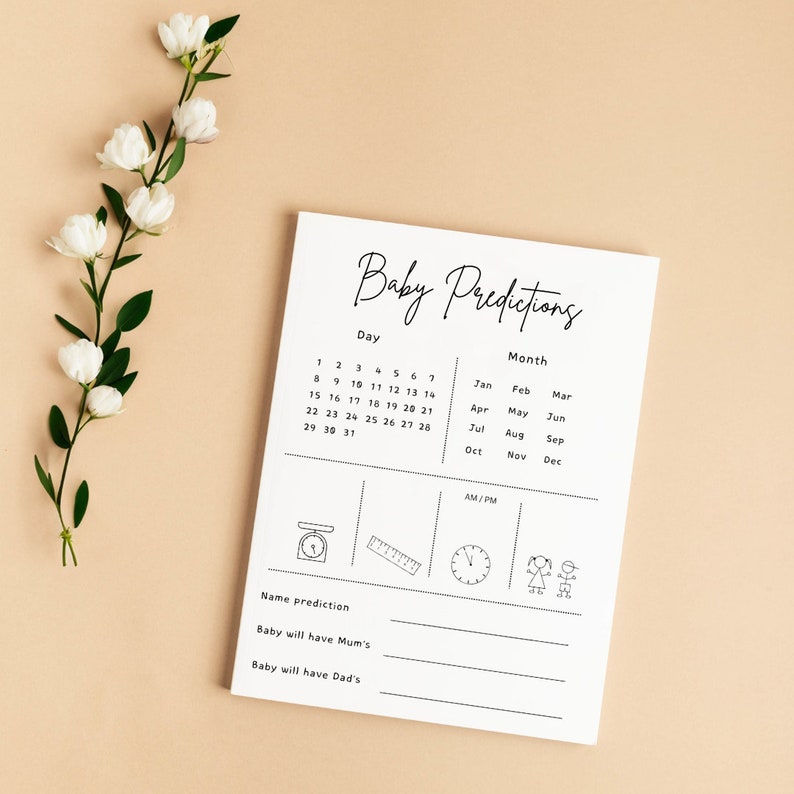 Baby Predictions Printable - Etsy