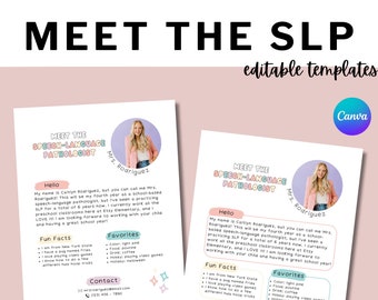Editable Welcome Letter | Meet the Speech-language Pathologist Template ...