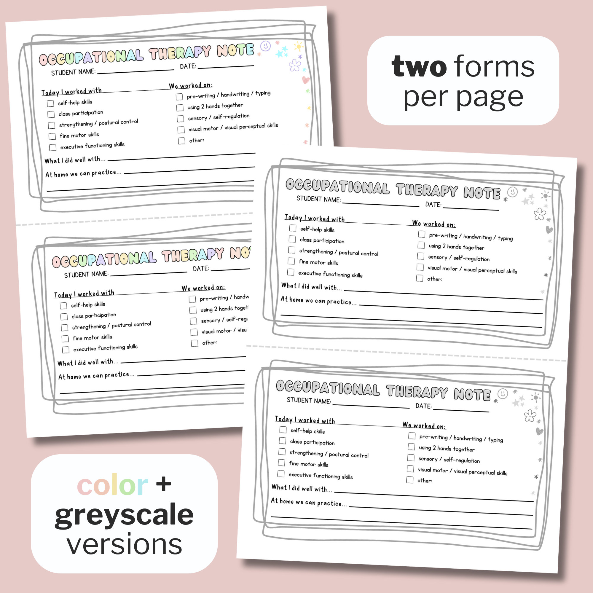 Occupational Therapy Update Note | OT Parent Family Communication ...