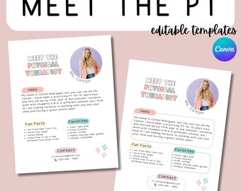 Meet the Occupational Therapist / OT Editable Canva Template Back to ...