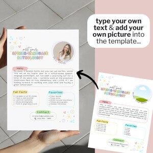 Meet the Speech-language Pathologist / SLP Editable Canva Template ...
