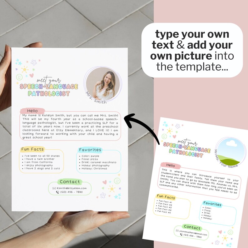Meet the Speech-language Pathologist / SLP Editable Canva Template ...
