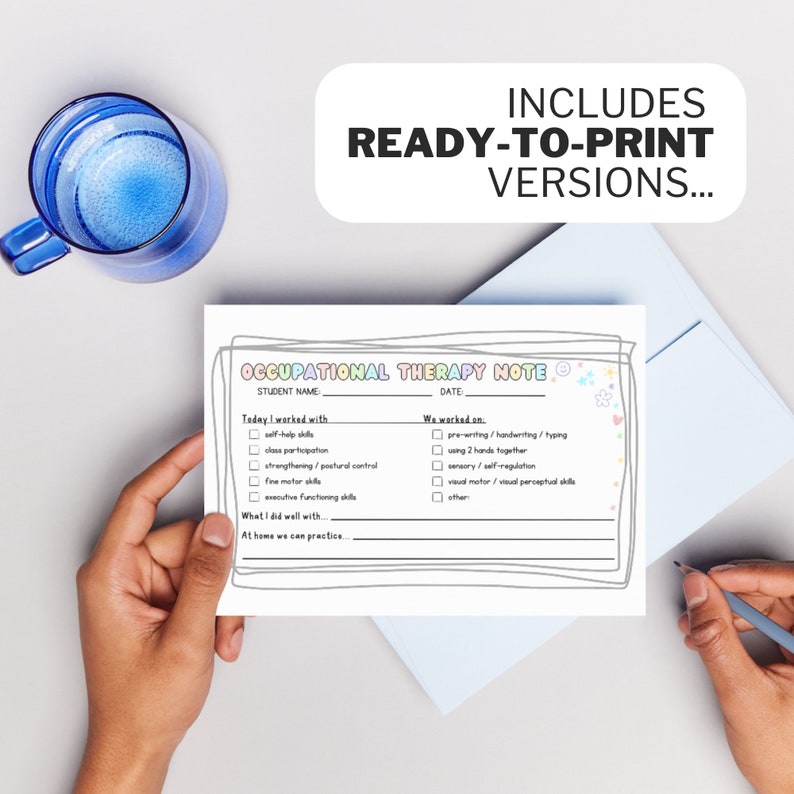 Occupational Therapy Update Note | OT Parent Family Communication ...