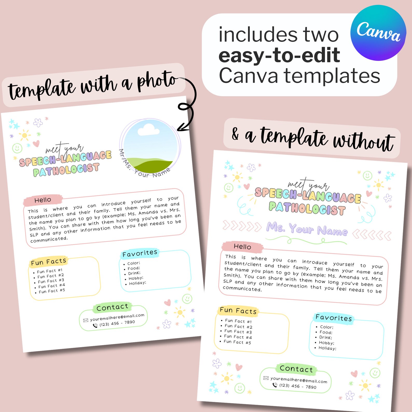 Meet the Speech-language Pathologist / SLP Editable Canva Template ...