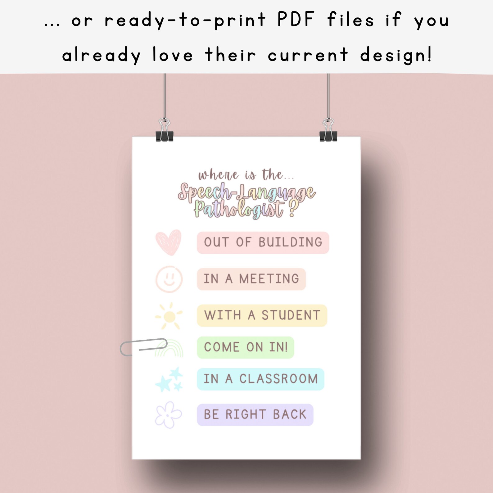 Speech-language Pathologist Office Door Sign | Editable Where is the ...