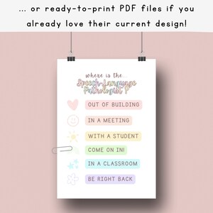 Speech-language Pathologist Office Door Sign | Editable Where is the ...