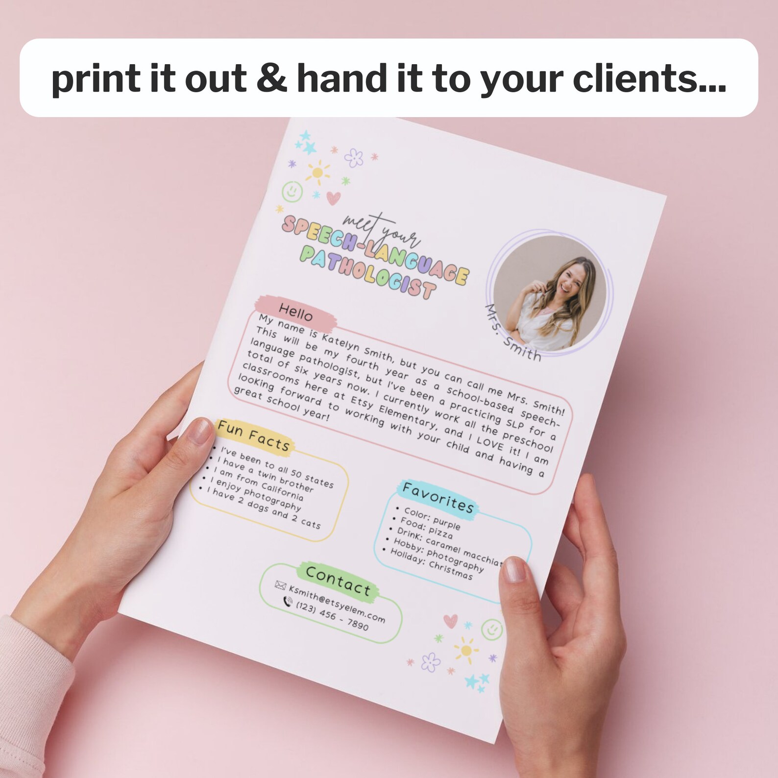 Meet the Speech-language Pathologist / SLP Editable Canva Template ...