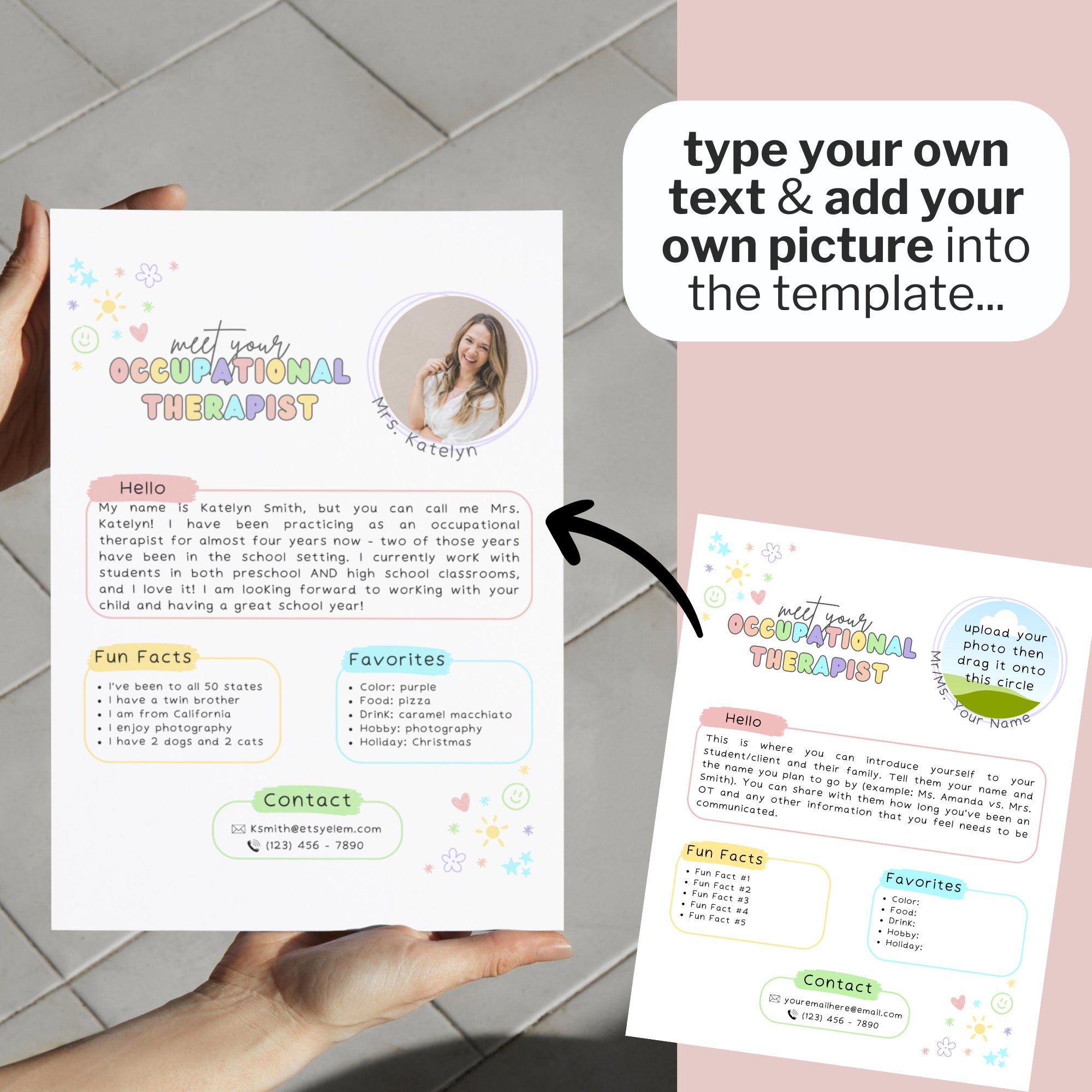 Meet the Occupational Therapist / OT Editable Canva Template | Back to ...
