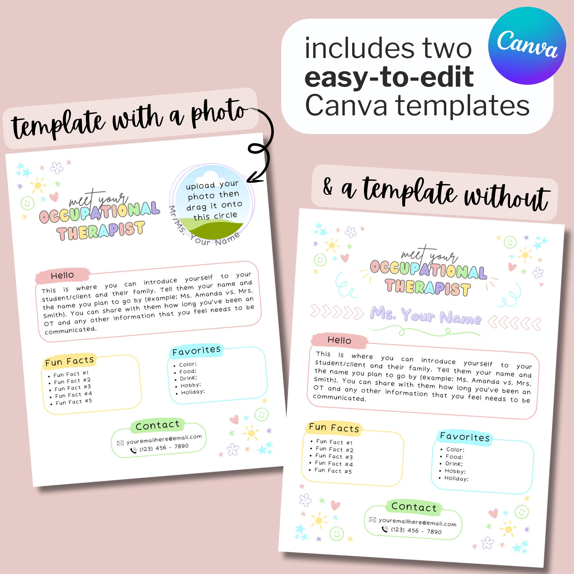 Meet the Occupational Therapist / OT Editable Canva Template | Back to ...