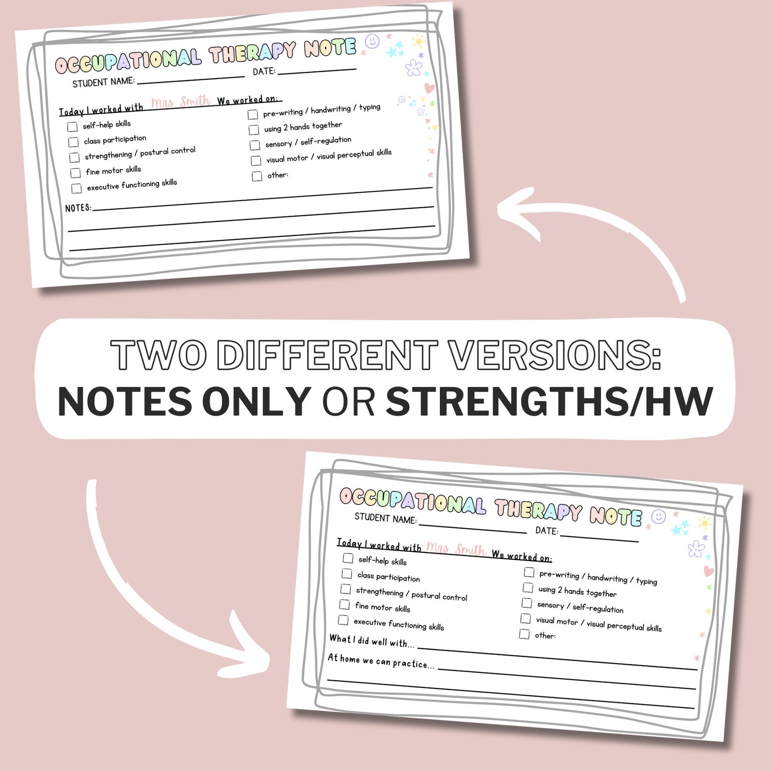 Occupational Therapy Update Note | OT Parent Family Communication ...