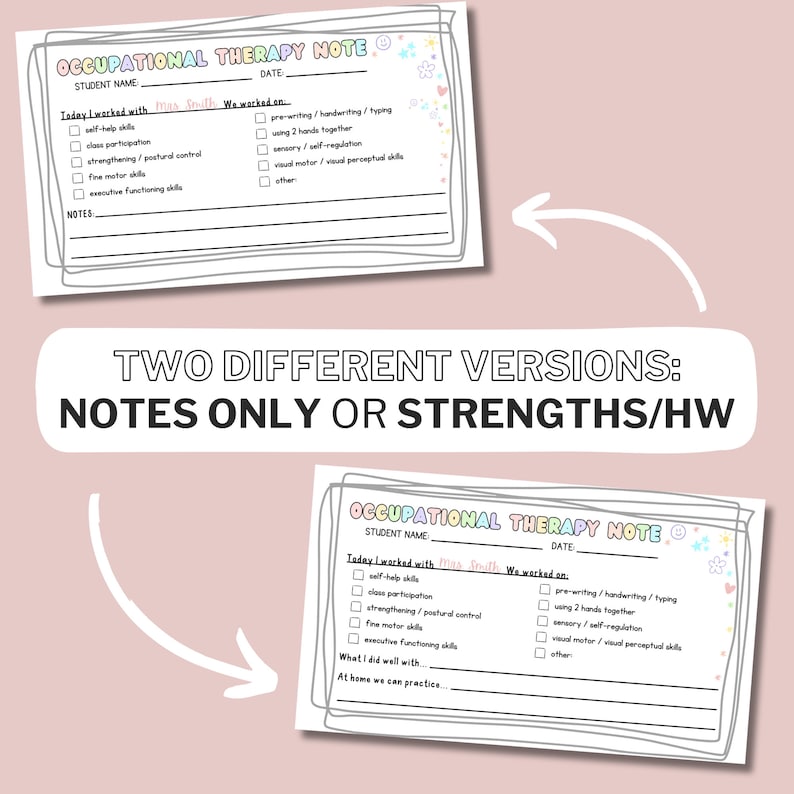 Occupational Therapy Update Note | OT Parent Family Communication ...