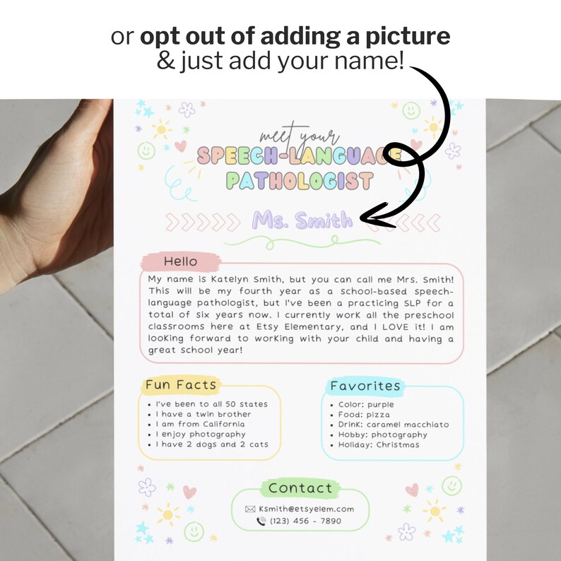 Meet the Speech-language Pathologist / SLP Editable Canva Template ...