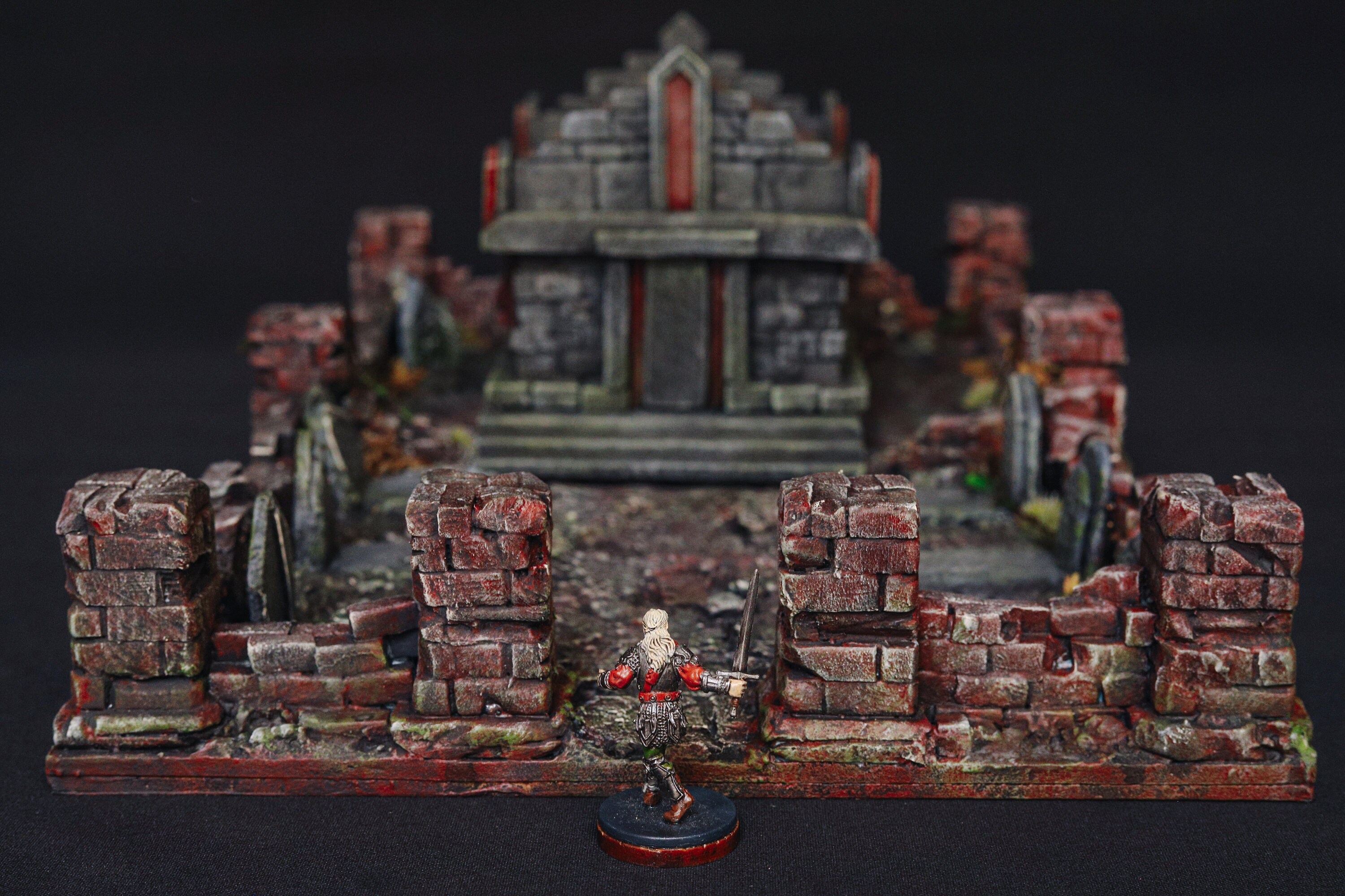 Modular Graveyard With Dark Mausoleum. Playable Interior, Sarcophagus ...