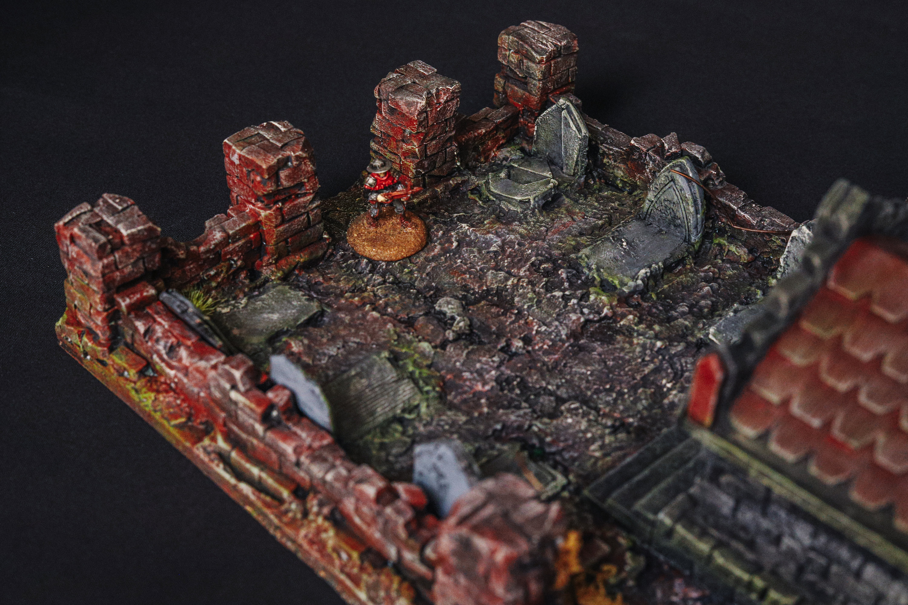 Modular Graveyard With Dark Mausoleum. Playable Interior, Sarcophagus ...