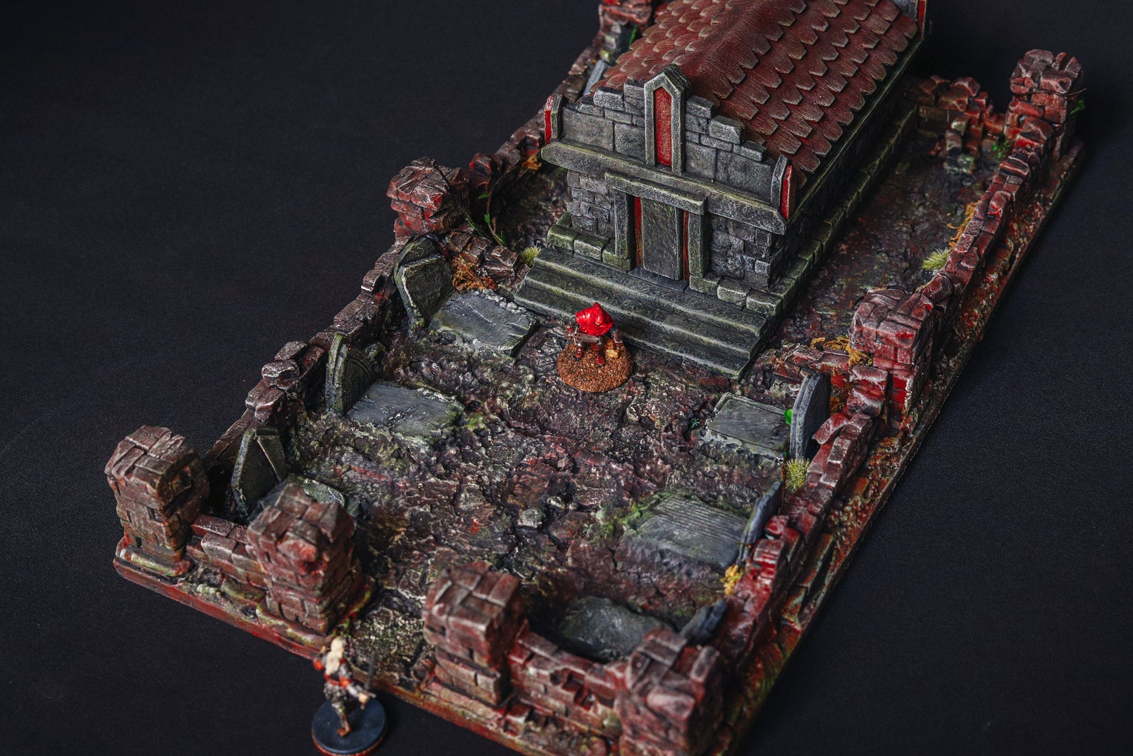Modular Graveyard With Dark Mausoleum. Playable Interior, Sarcophagus ...