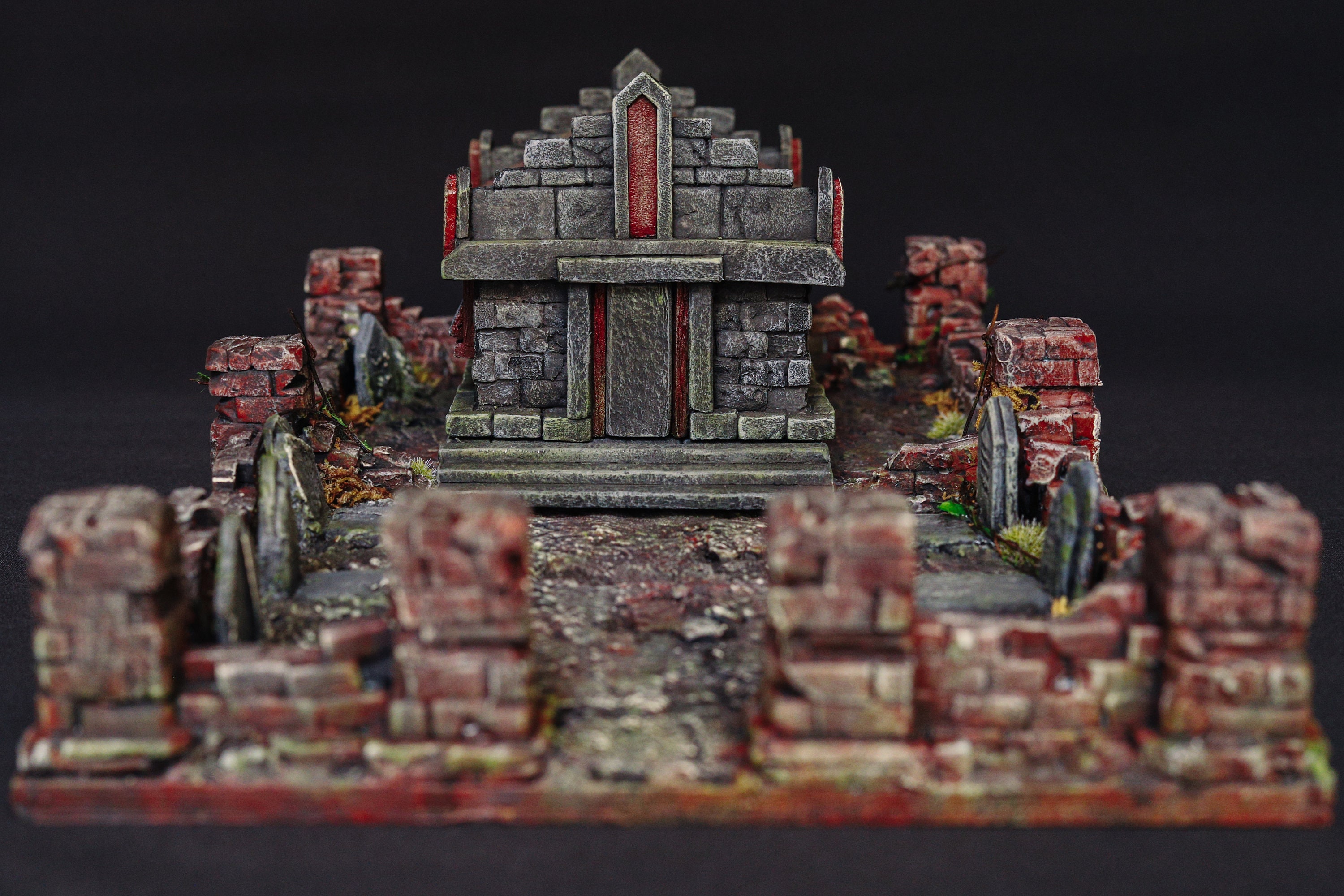 Modular Graveyard With Dark Mausoleum. Playable Interior, Sarcophagus ...