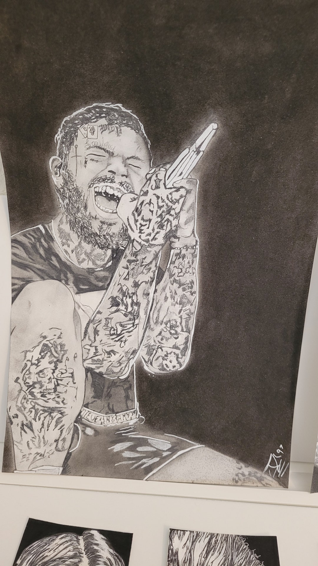 Hand Drawn Art of Post Malone - Etsy
