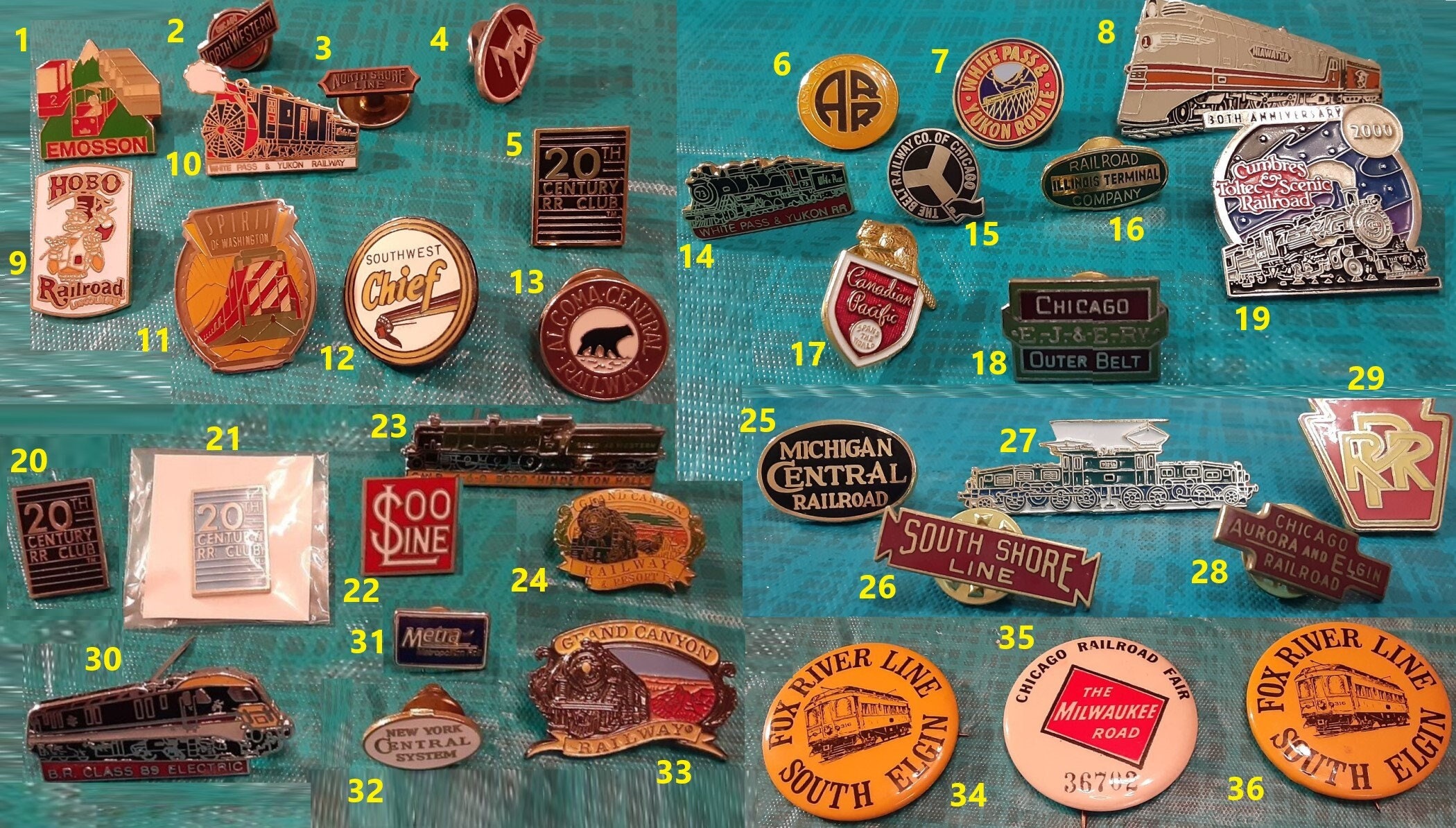 Lot of Collectible Railroad/railfan Pins - Etsy